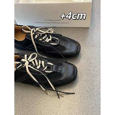 seaff的鞋柜的店4CM设计款撞色博主德训头层牛皮运动休闲鞋