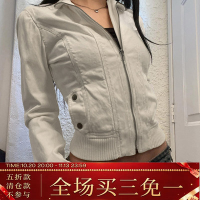 工业风美式复古口袋拉链短外套