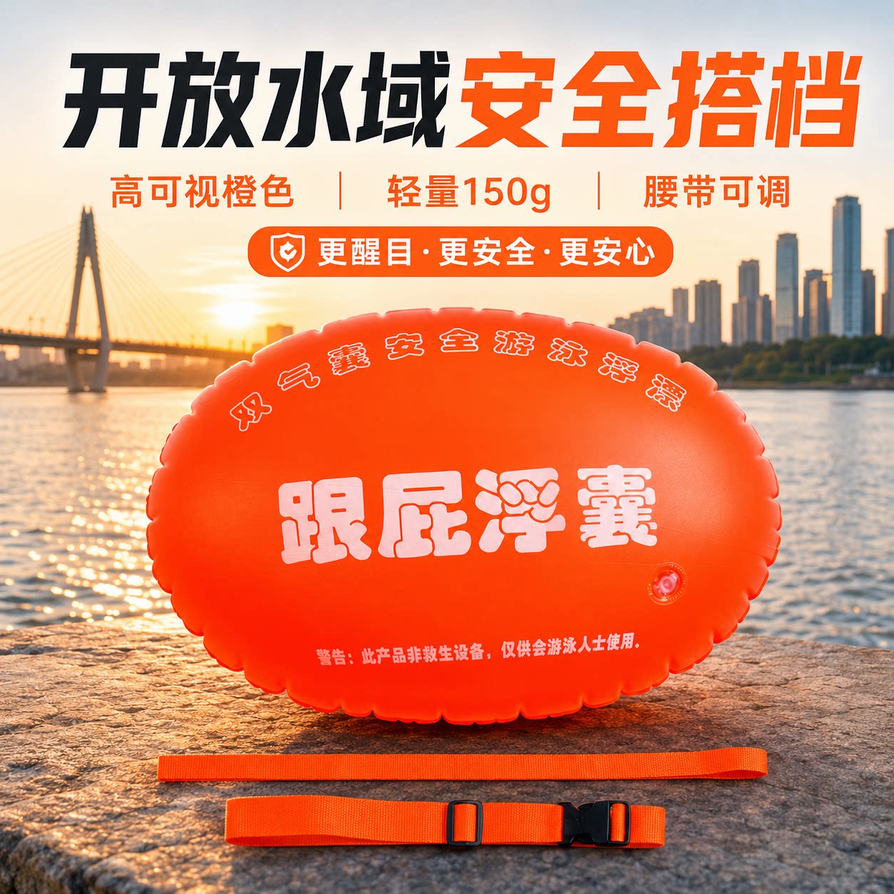 跟屁虫游泳专用双气囊浮标成人漂浮球神器包安全新款超大男士浮漂
