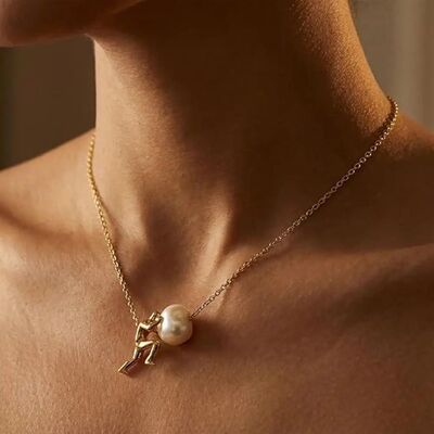 New Man Pushing Stone Sisyphus Necklace Personality Simple P