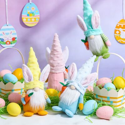 Easer Bunny Gnome wih Easer Egg - Handmade Gnome Faceless Pl