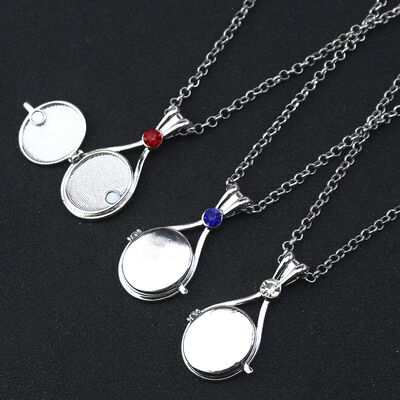 New H2o Necklace Inlay 8 Colors Crystal Open  Pendant Locket
