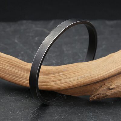 Vintage Black Simple Bracelet For Men Women 316L Stainless S