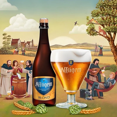 修道院 Affligem 比利时 六骑士啤酒  750ml*6瓶