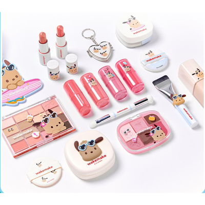 韩国代购Wakemake三丽鸥联名帕恰狗眼影盘 水光唇釉气垫粉底