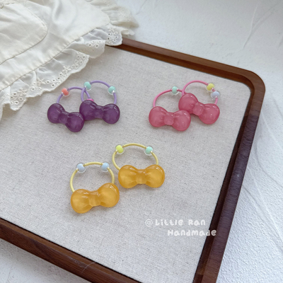 Little Ran儿童蝴蝶结可爱发饰女童甜美发圈宝宝头饰皮筋