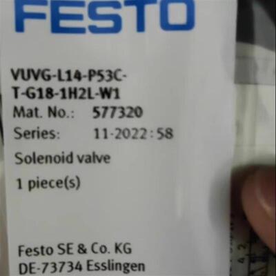 VUVG-L14-P53C-T-G18-1H2L-W1 全新原装正品FESTO 费斯托 电磁阀