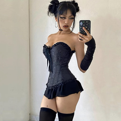 维多利亚风格宫廷塑身上衣收腹