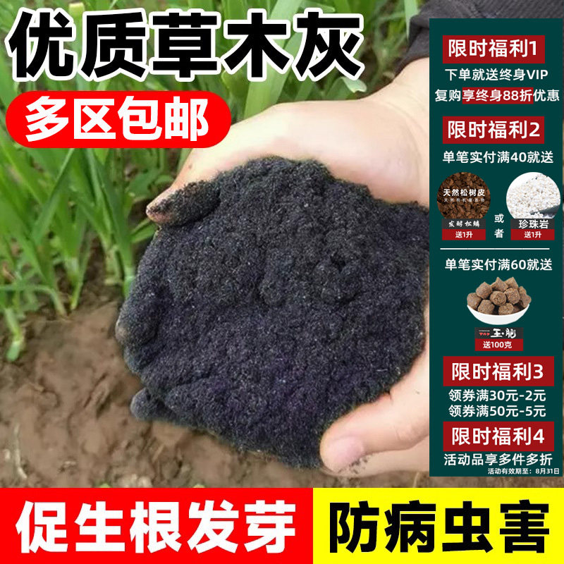 【百宝60其他肥】正宗草木灰肥料农家纯有机花肥稻壳炭种菜种花用