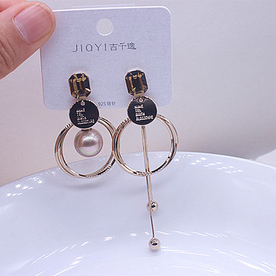 AB款大圈圈银针耳钉耳环女新款爆款高级感秋冬复古夸张咖金色耳圈