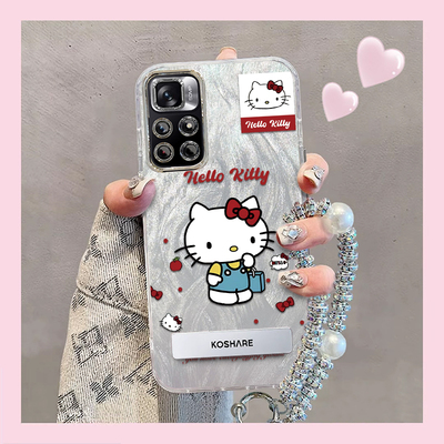 羽纱kt猫红米Note11 5G手机壳21091116AC情侣全包防摔可爱套外壳