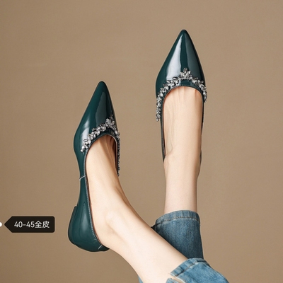 真皮平底尖头大码43.44.45