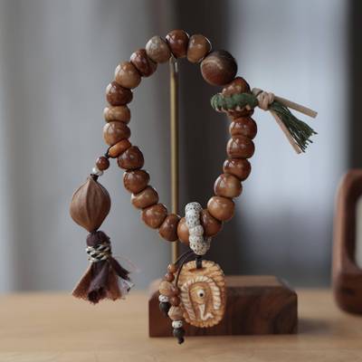 原创库克蒜瓣大肠12毫米手炼搭配鹿角根付拖鞋星月大肠橄榄核铁核