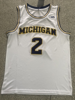 大学2号普尔白色刺绣篮球服背心复古休闲运动球衣