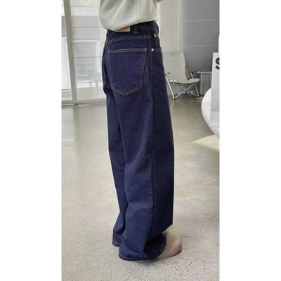 秒发爆款诗歌兰03400法式极简中性风色显瘦直筒牛仔裤女2025秋款