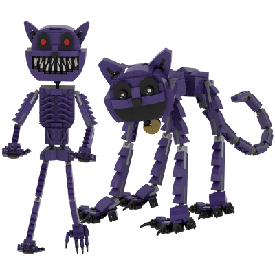 波比3恐怖微笑小动物公仔积木smiling critter大嘴瞌睡猫拼装玩具