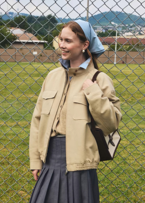 现货PREON工厂自制秋冬新款高级感色系宽松立领夹克外套工装风