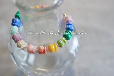 WingYah永不过时七彩花海郁金香少女甜美手链 ins可爱谁戴谁可爱