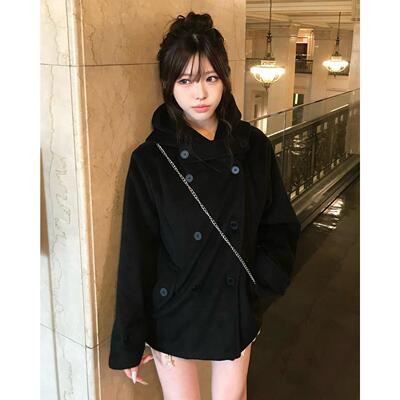 已出货韩国chic冬季新款韩系可爱甜美加棉加厚连帽外套
