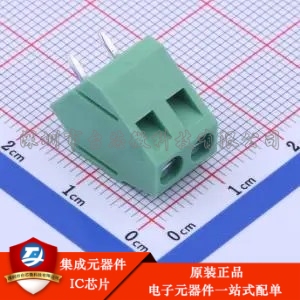 1x2P 5mm 直插 排数:1 每排P数:2 DB103-5.08-2P-GN-S P=5.08mm