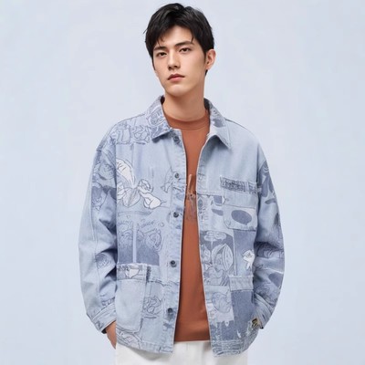 奇奇蒂蒂联名印花牛仔夹克秋外套