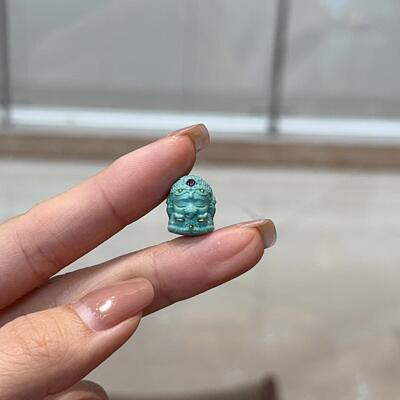 菱镁矿绿松石宝宝背云配