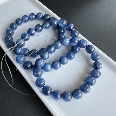 天然满色蓝晶石手链 猫眼效应 水晶饰品手串礼物 XL492