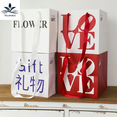 女神鲜花手提袋正方形牛皮纸