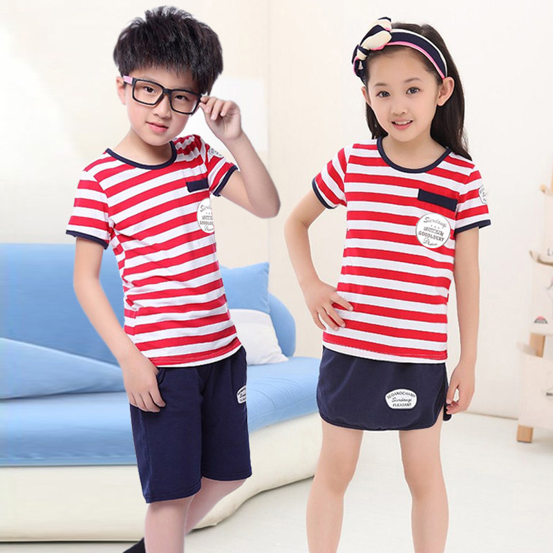 新款儿童校服夏幼儿园班服园服童装纯棉套装亲子装小学生校服运动