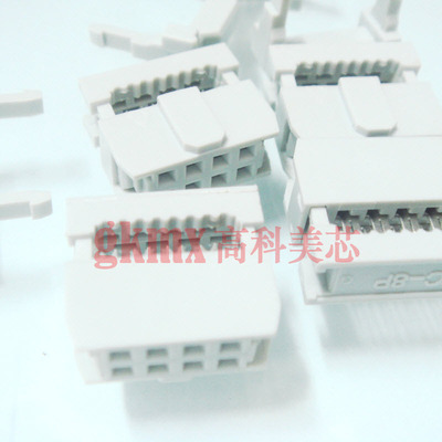 高科美芯 灰色牛角压线头FC-8芯 8PIN直针 间距2.54mm 10个6元
