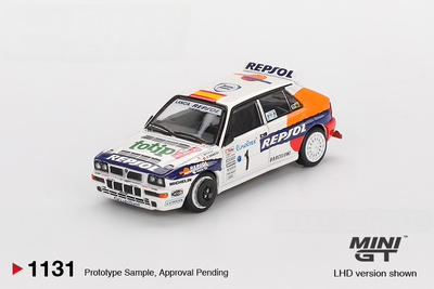 [现货]MINIGT 1:64 蓝旗亚Lancia Delta HF 1号 合金汽车模型1131