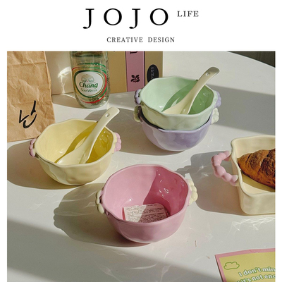 JOJO'SLIFEPD糖豆陶瓷饭碗奶油