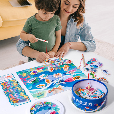 木制磁吸钓鱼2-4岁手眼协调