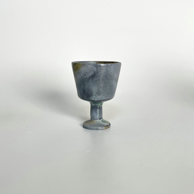 25ml精品窑宝高白柴烧主人杯子高脚小酒杯全玻化窑汗裸烧品茗客杯