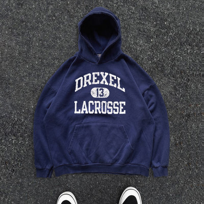 美式复古小众设计连帽卫衣