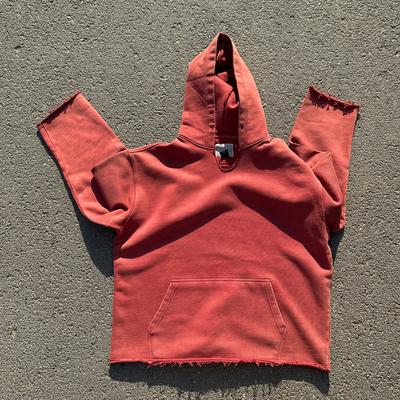 450G重磅清仓 卫衣男2025新款今年流行爆款复古做旧水洗毛边帽衫