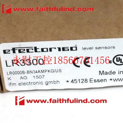 议价Ifm LR3300 易福门液位传感器 LR0000B-BN34AMPKG/US￥