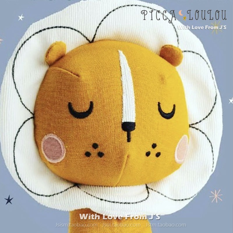 荷兰Picca LouLou 狮子公仔 有机棉麻儿童安抚玩偶可入口玩具