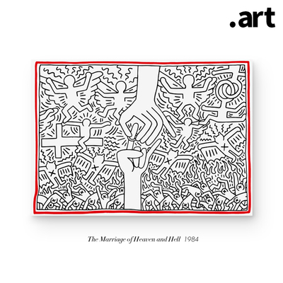 天堂与地狱的联姻KeithHaring凯斯·哈林 涂鸦波普艺术现代装饰画