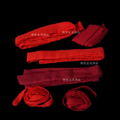 暗红束发大红色发带头带超仙