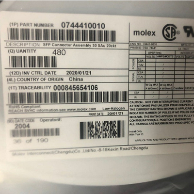 原装MOLEX 744410010 74441-0010  20P光纤接口SFP连接器 现货直
