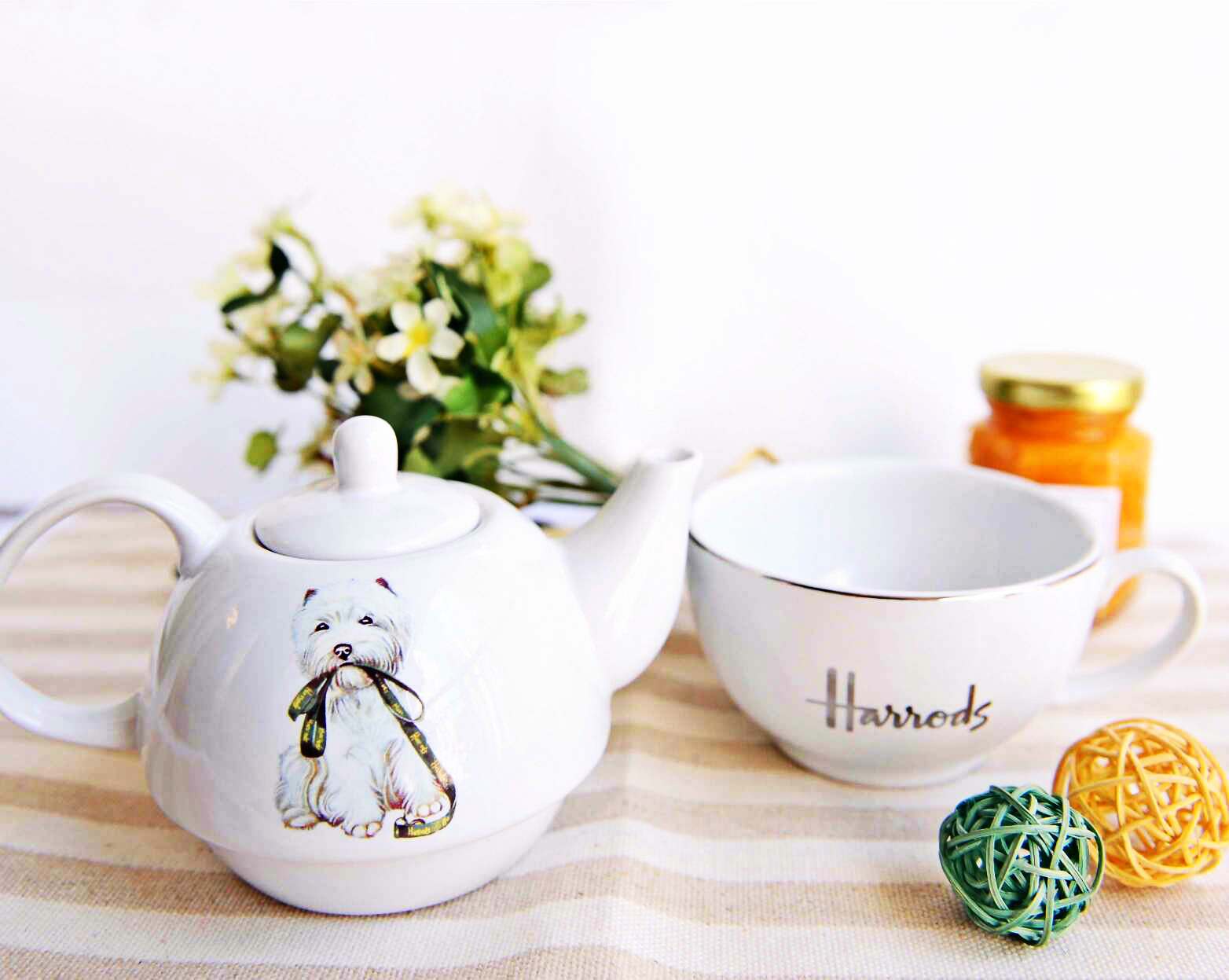 英国哈罗斯陶瓷harrods茶具小狗熊套装马克杯情侣杯咖啡杯茶壶