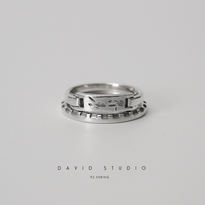davidstudio齿轮做旧暗黑戒指