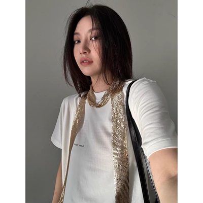 Slight Vogue Flaxy Tee* 进口定织高密面料 手绘亚麻印花短袖