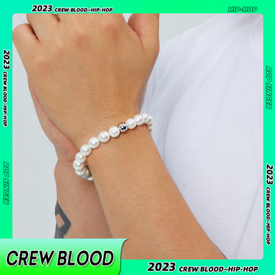 嘻哈小众拼接珍珠手链男