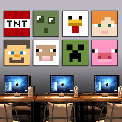 我的世界游戏挂画电竞房间装饰画