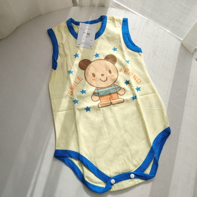 80-95码三角哈衣夏无袖爬服男女宝宝连体衣婴儿纯棉包屁衣背心