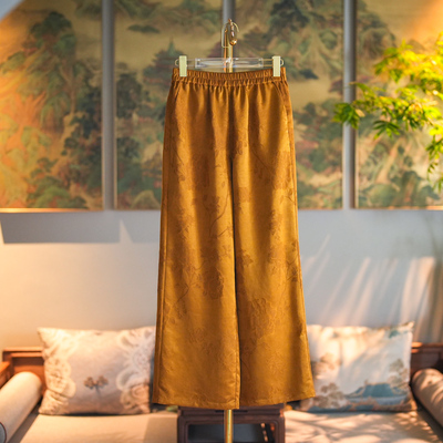 蓝大桑蚕丝新中式休闲裤5384