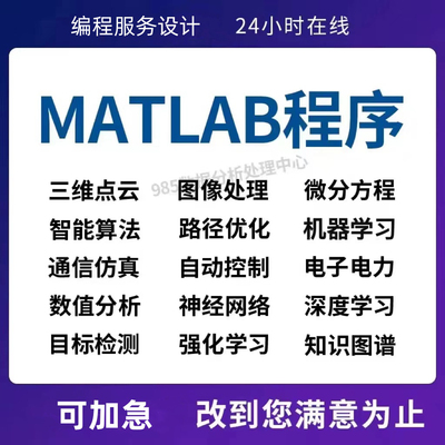 Matlab程序代编微分方程python代编算法优化控制电气仿真图像处理