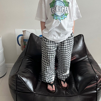 bailey▲BabyWe韩国代购夏季柔软亲肤男童格子长裤宝宝防蚊裤